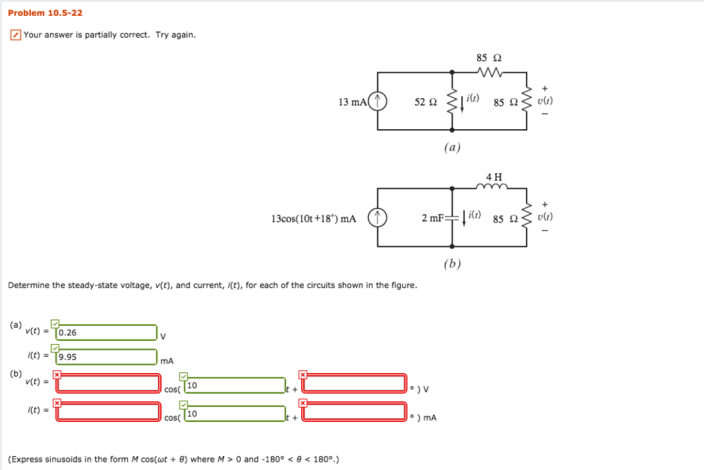 Solved Determine The Steady State Voltage V T And