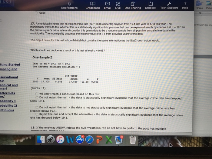 Solved A municipality notes that its violent crime rate (per | Chegg.com
