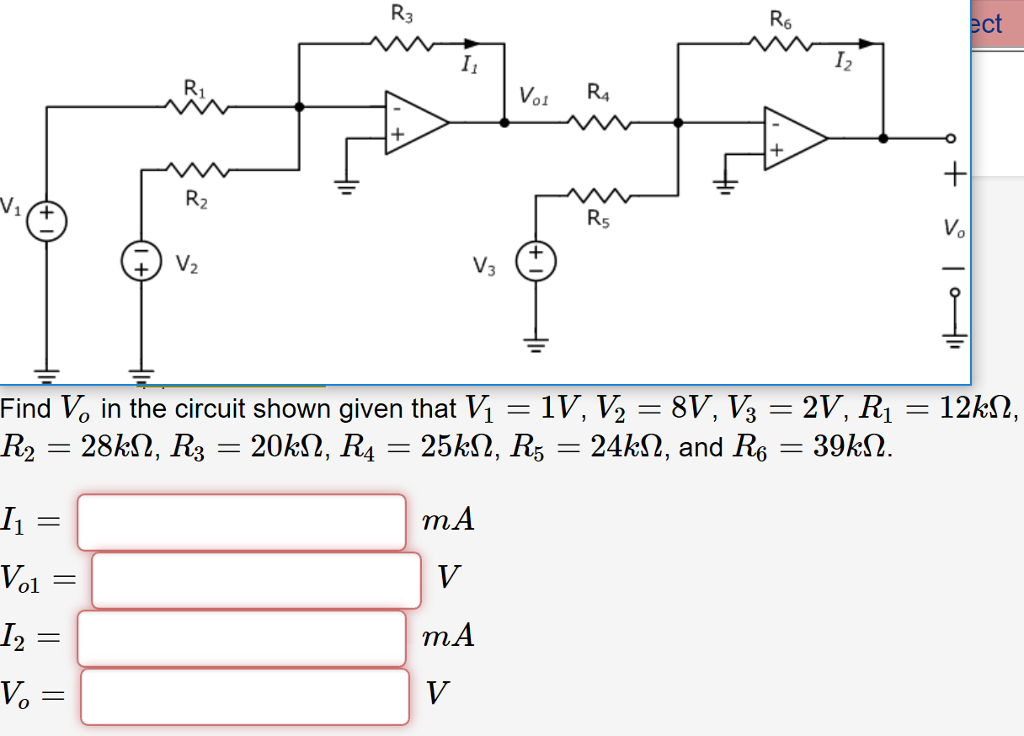 Solved Find Vo in the circuit shown given that V1=1V , | Chegg.com