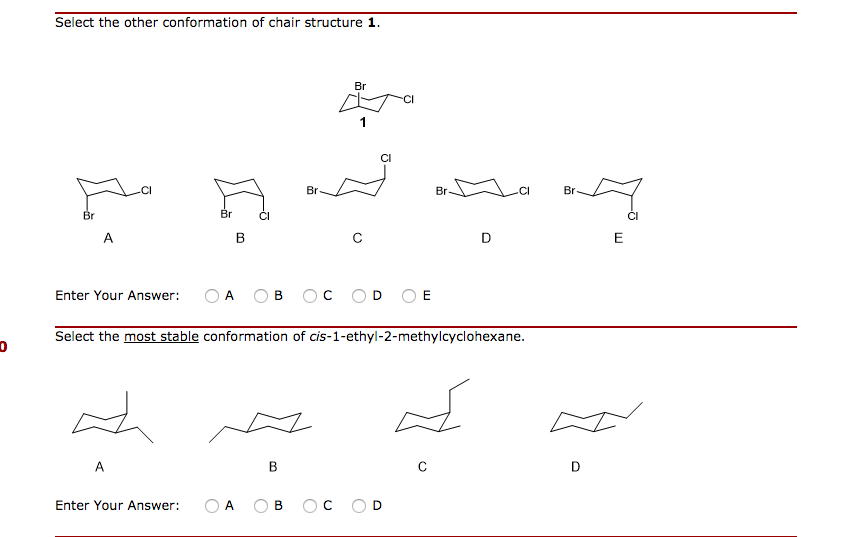 Solved Select the other conformation of chair structure1. | Chegg.com