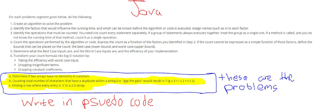 Solved PLEASE DO PROBLEM B WRITE IN JAVA PSUEDO CODE | Chegg.com