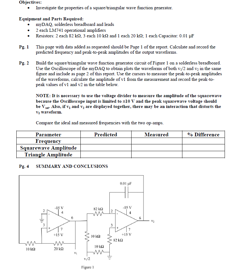 Attached is an experiment i was doing with a 741 op | Chegg.com