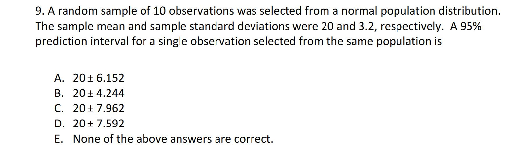Solved A random sample of 10 observations was selected from | Chegg.com
