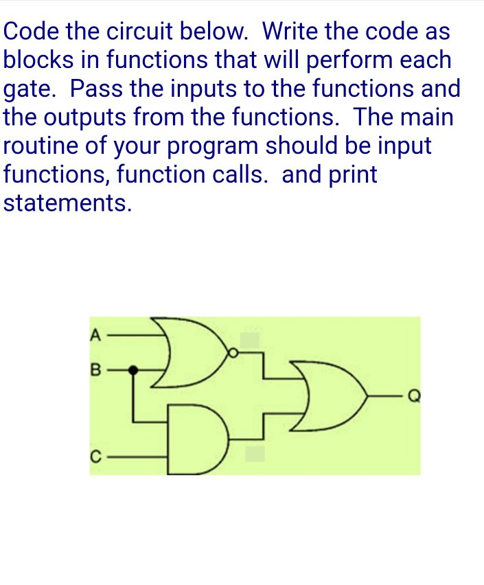 Solved Code the circuit below. Write the code as blocks in | Chegg.com