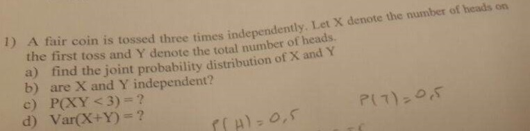 A fair coin is tossed three times independently. Let | Chegg.com