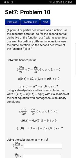 Solved a#29% 9:42 PM Set7: Problem 10 Previous Problem List | Chegg.com