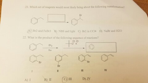 Solved Which set of reagents would most likely bring about | Chegg.com