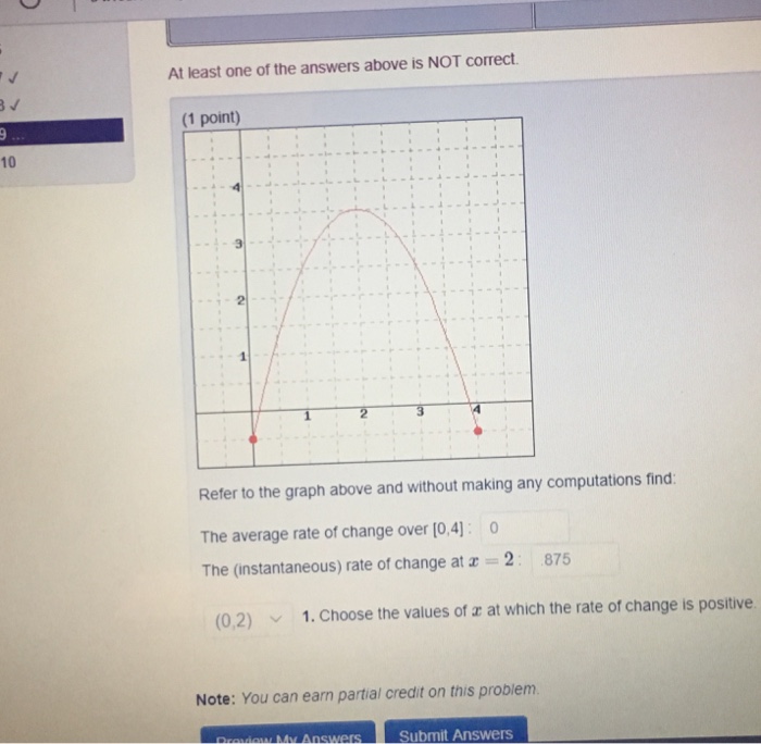 Solved At Least One Of The Answers Above Is Not Correct