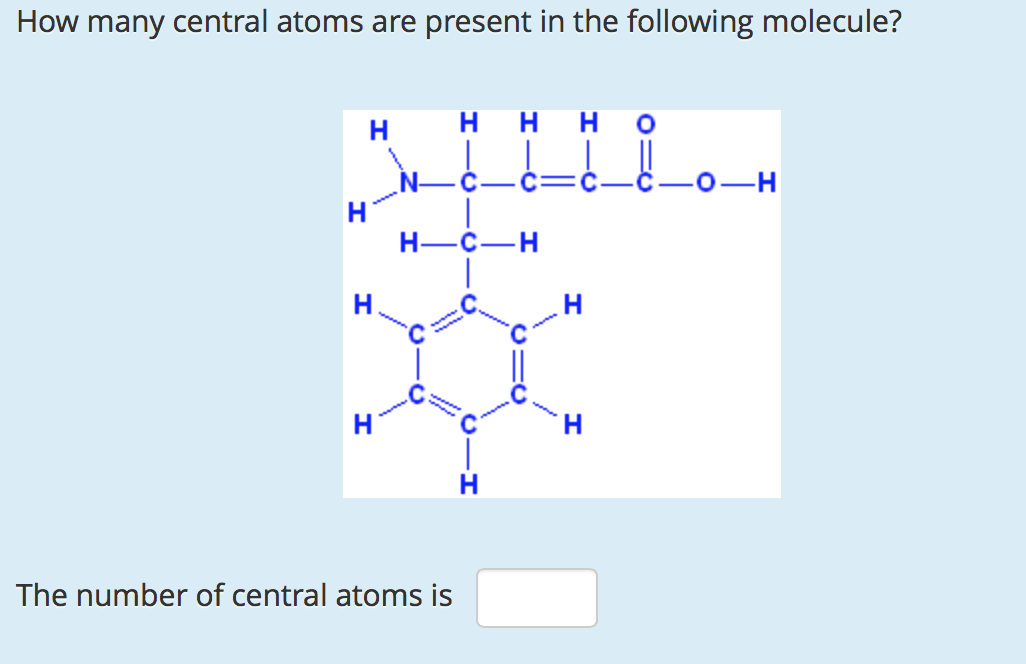 Solved How many central atoms are present in the following | Chegg.com
