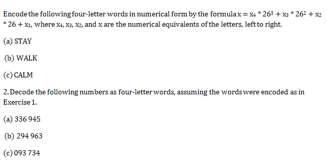 Solved Encode the following four-letter words in numerical | Chegg.com Solved Encode the following four-letter words in numerical | Chegg.com