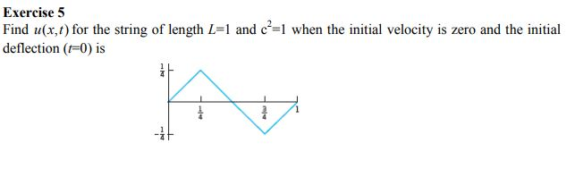 Solved Exercise 5 Find u(x,t) for the string of length L-1 | Chegg.com