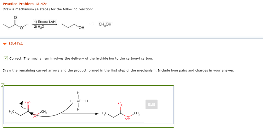 Solved Practice Problem 13.47c Draw a mechanism (4 steps) | Chegg.com