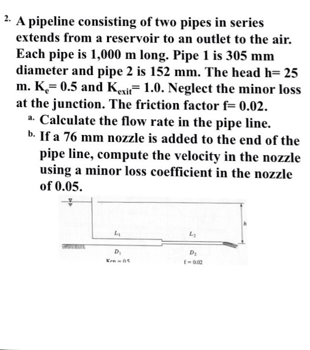 2. A pipeline consisting of two pipes in series | Chegg.com