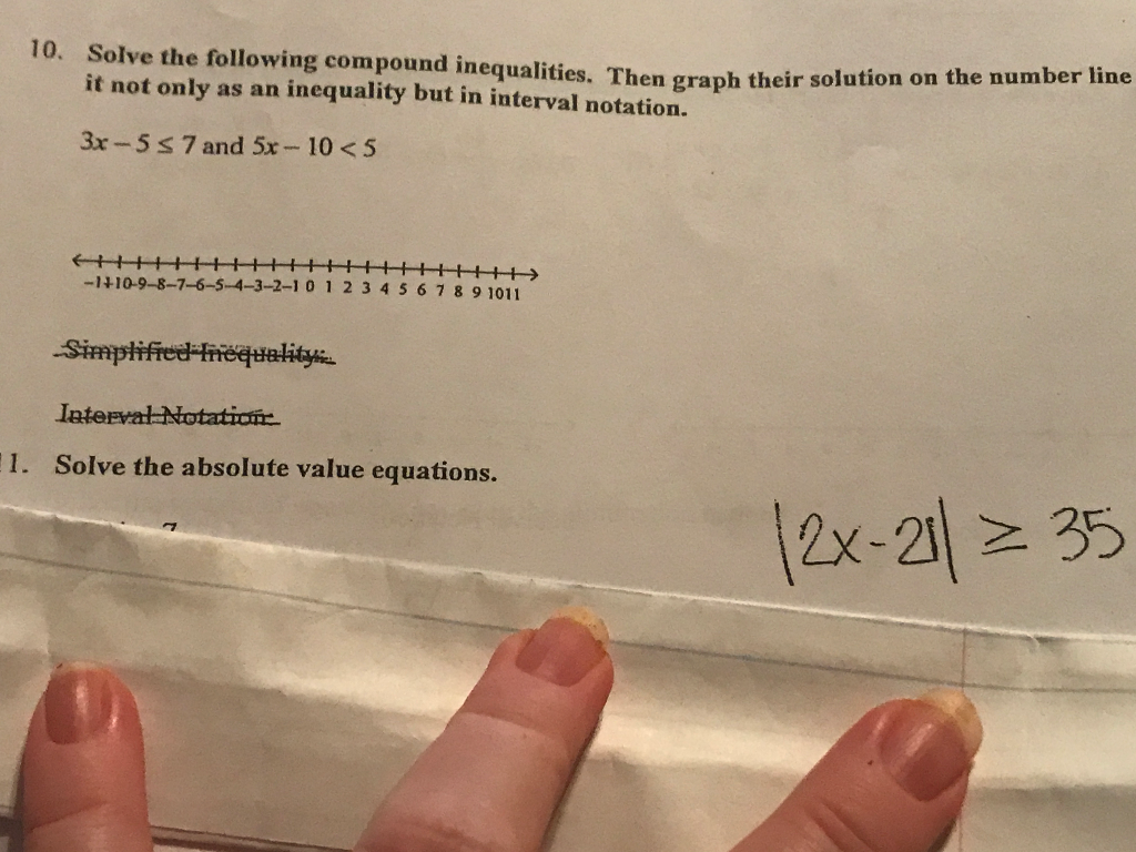 Solved Solve the following compound inequalities. Then graph | Chegg.com