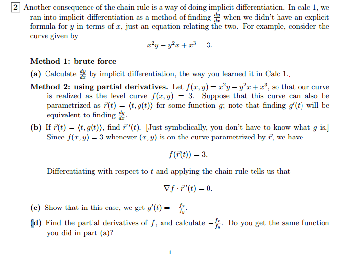 Solved Another consequence of the chain rule is a way of | Chegg.com