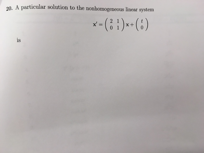 Solved A particular solution to the nonhomogeneous linear | Chegg.com