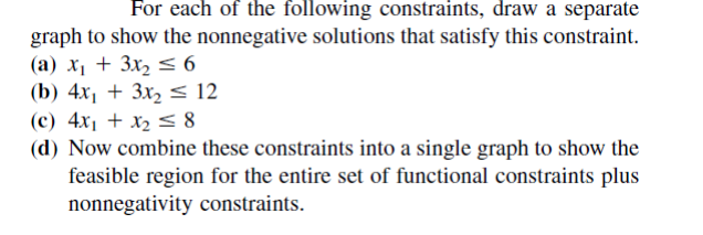 Solved For each of the following constraints, draw a | Chegg.com