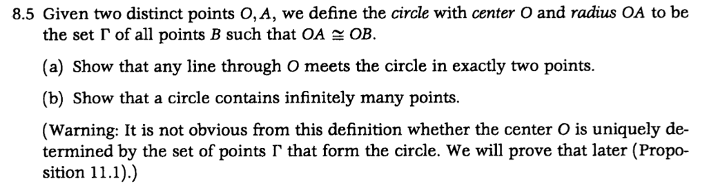 Solved 8.5 Given two distinct points O, A, we define the | Chegg.com