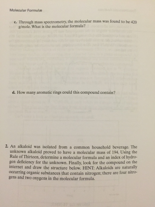 Solved Molecular Formula Problems Directions: Show all work | Chegg.com