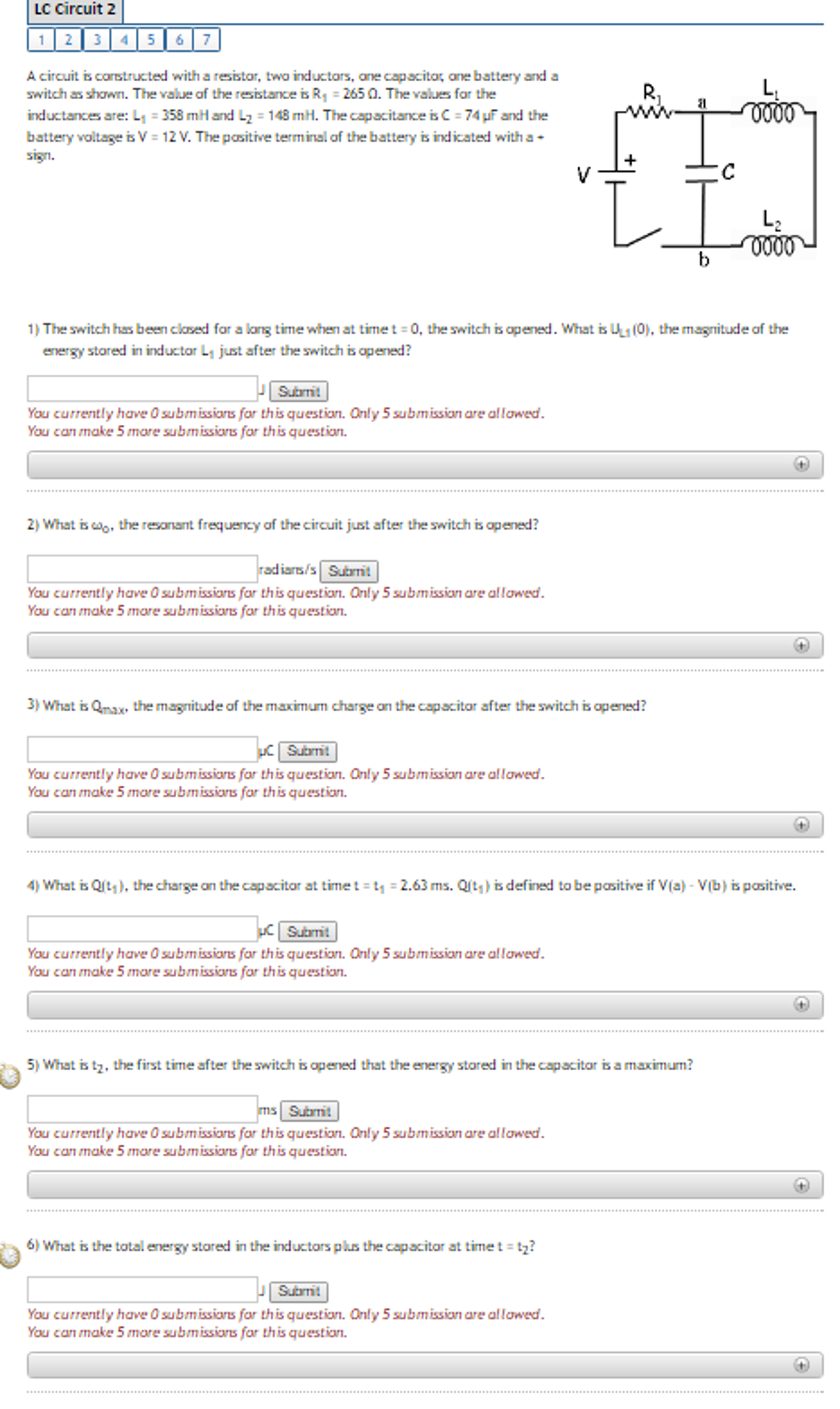 Solved A circuit is constructed with a resistor, two | Chegg.com