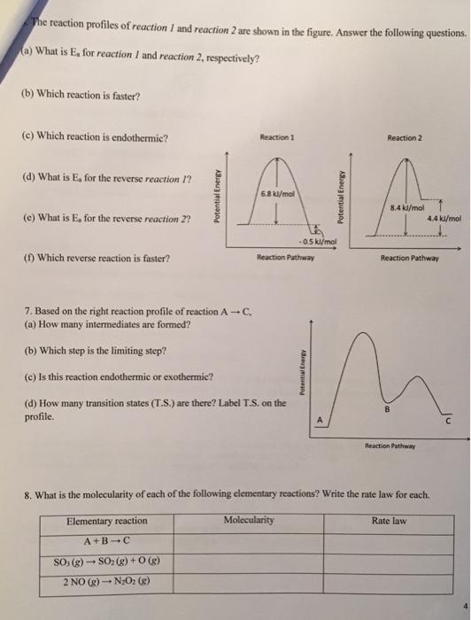 Solved The reaction profiles of reaction 1 and reaction 2 | Chegg.com