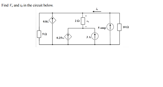 Solved Find V_x and i_0 in the circuit below. | Chegg.com