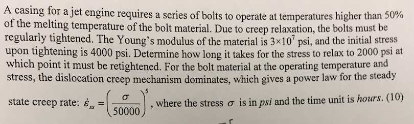 Solved A casing for a jet engine requires a series of bolts | Chegg.com