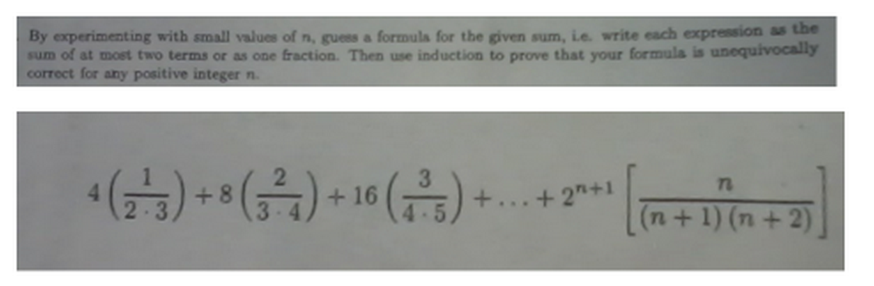 Solved By experimenting with small values of n, guess a | Chegg.com