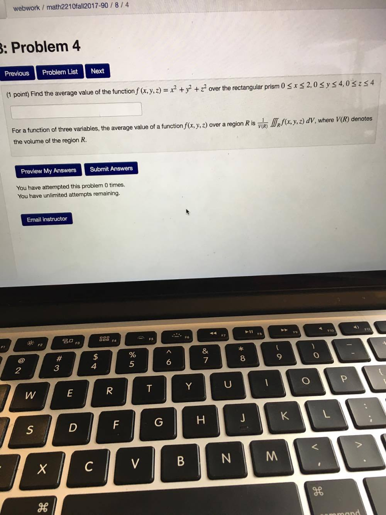 Solved webwork / math2210fall2017-90/ 8/4 : Problem 4 | Chegg.com