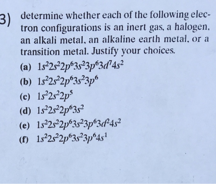 Solved Determine Whether Each Of The Following Electron