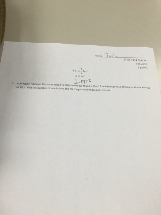 Solved A 35 kg girl riding on the outer edge of a large | Chegg.com