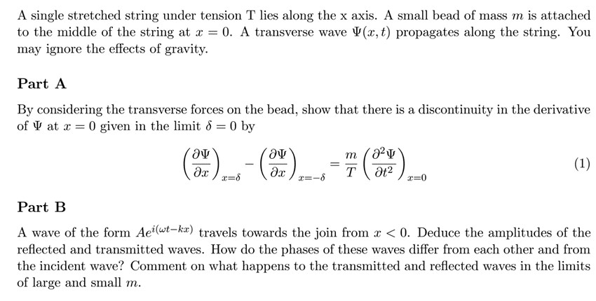 A single stretched string under tension T lies along | Chegg.com