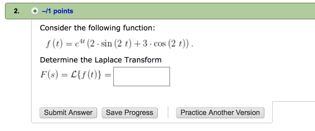 Solved 2. /1 points Consider the following function: 2 t). f | Chegg.com