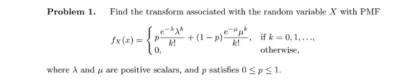 Solved Find the transform associated with the random | Chegg.com