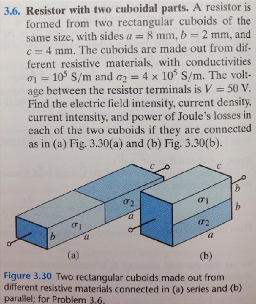 Solved Resistor with two cuboidal parts. A resistor is | Chegg.com