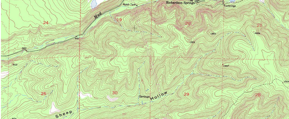 Solved 1) What is the contour interval on this map? | Chegg.com