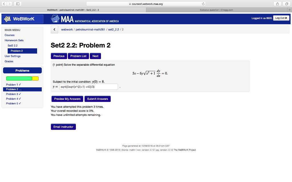 Solved courses1.webwork.maa.org WeBwork petroleuminst math26 | Chegg.com Solved courses1.webwork.maa.org WeBwork petroleuminst math26 | Chegg.com
