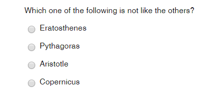 Solved Which one of the following is not like the others? | Chegg.com