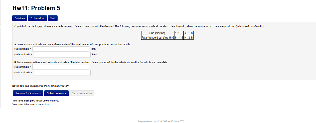 Solved Hw11: Problem 5 Previous Problem Li Next (1 point) A | Chegg.com