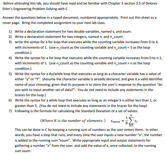 Solved Before attending this lab, you should have read and | Chegg.com