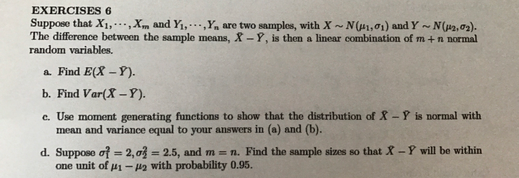 Solved Suppose that X_1, middot middot middot, X_m and Y_1, | Chegg.com