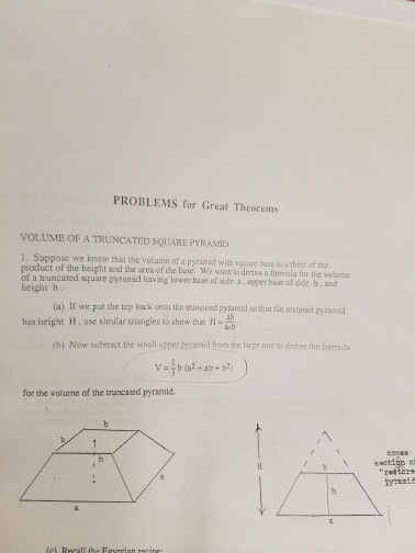 Solved Suppose we know that the volume of pyramid with | Chegg.com