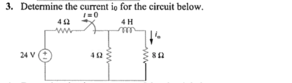 Solved 3. Determine the current io for the circuit below. | Chegg.com
