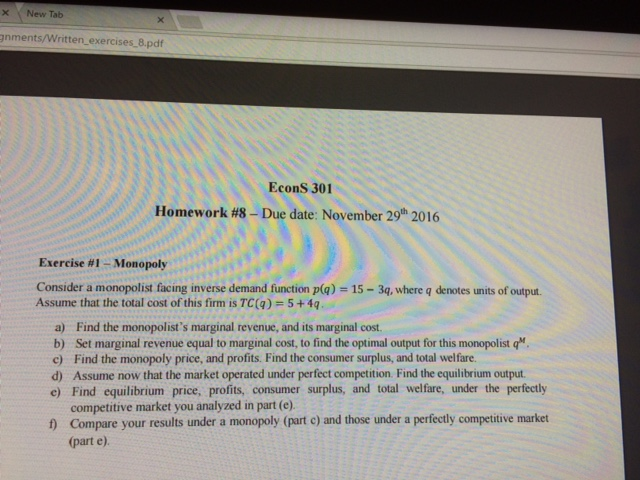 Solved Consider a monopolist facing inverse demand function | Chegg.com