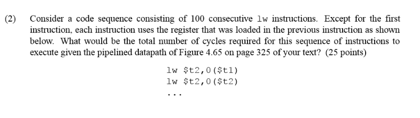 2 Consider A Code Sequence Consisting Of 100 