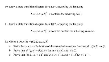 Solved Draw a state transition diagram for a DFA accepting | Chegg.com