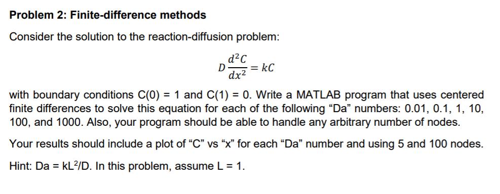 Problem 2: Finite-difference methods Consider the | Chegg.com