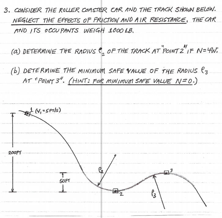Solved 3. CONSIDER THE ROLLER COASTER?R?AND THE TRACK SHOWN | Chegg.com