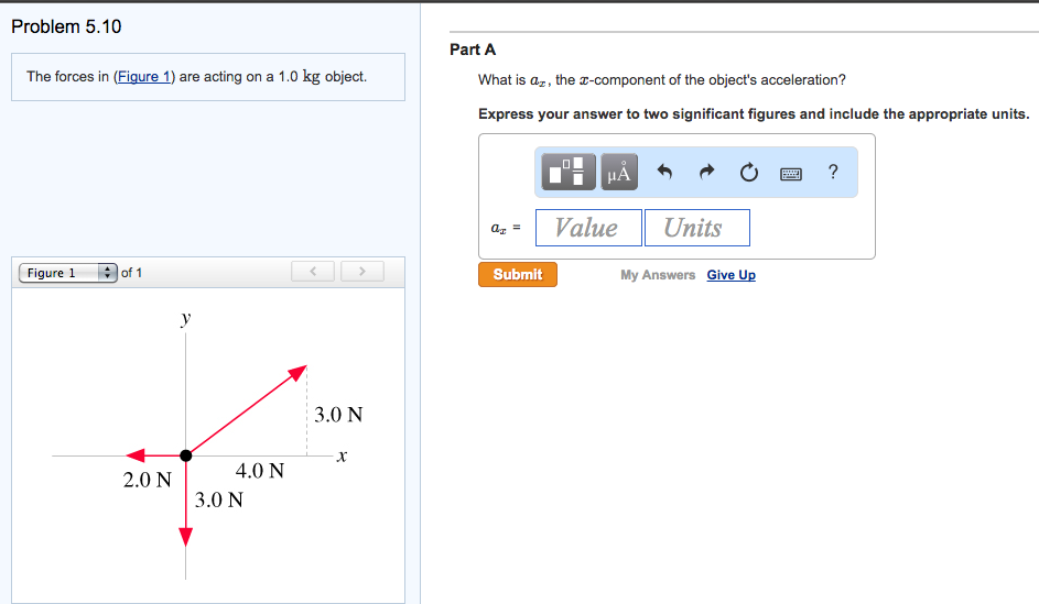 Solved The Forces In Figure 1 Are Acting On A 1 0 Kg