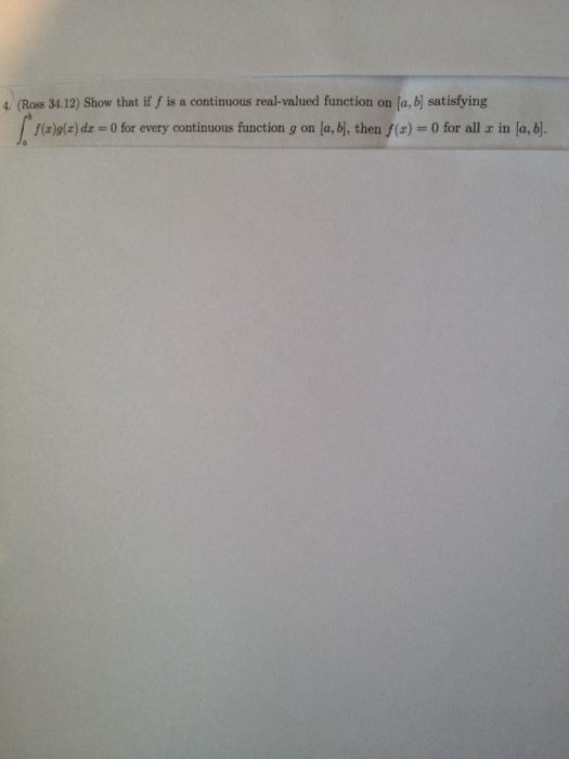 Solved Show That If F Is A Continuous Real Valued Function 8734